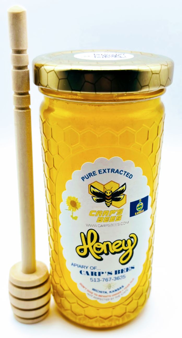 Tall Glass Hive Jar - 12oz | Carp's Bees